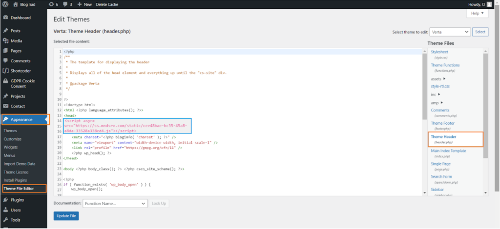 How to integrate the Mondiad ad code into your WordPress website ...